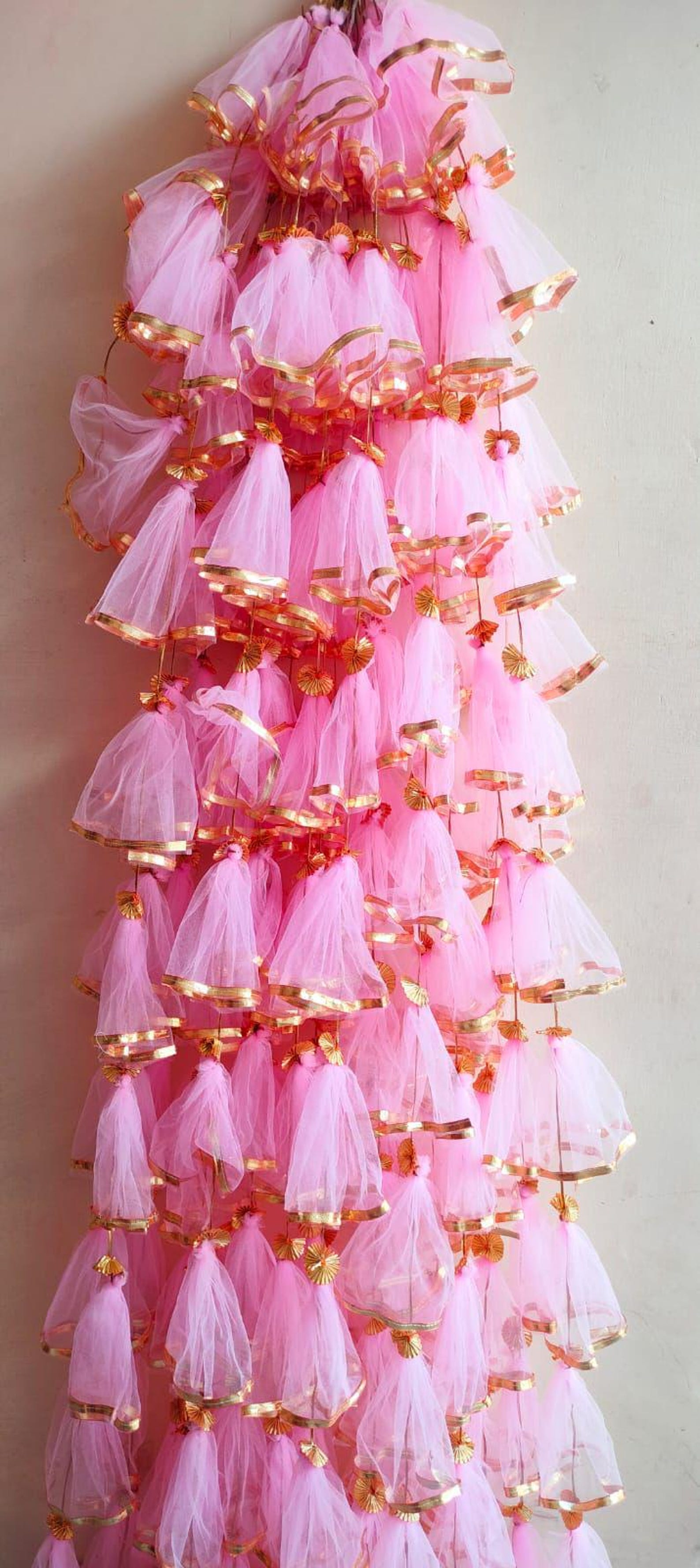 Gota Net Tassel Garlands, Indian Wedding Haldi Mehndi Decor (1 Pack 10 ...