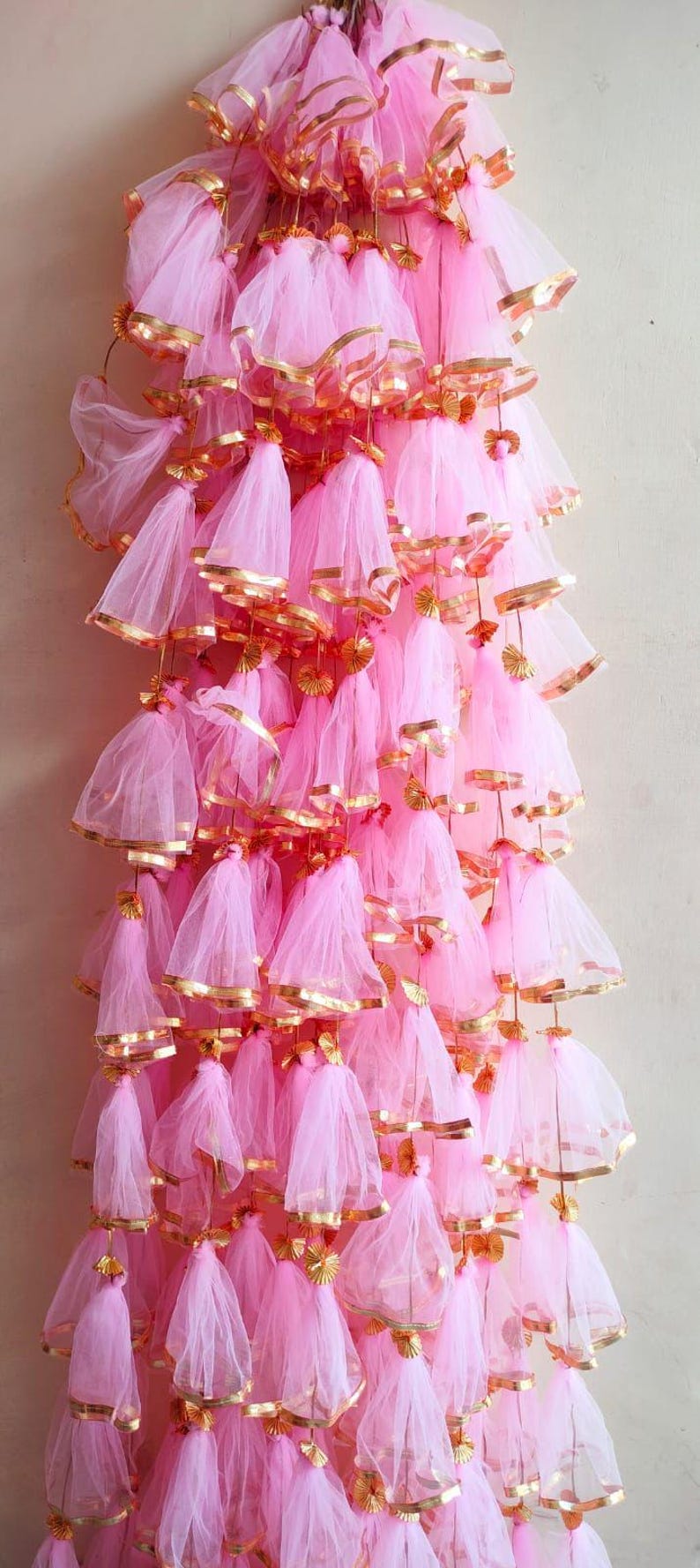 Gota Net Tassel Garlands, Indian Wedding Haldi Mehndi Decor (1 Pack 10 ...