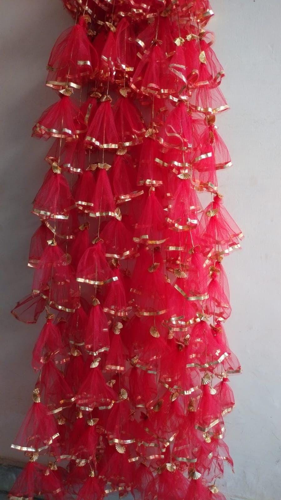 Gota Net Tassel Garlands, Indian Wedding Haldi Mehndi Decor (1 Pack 10 ...