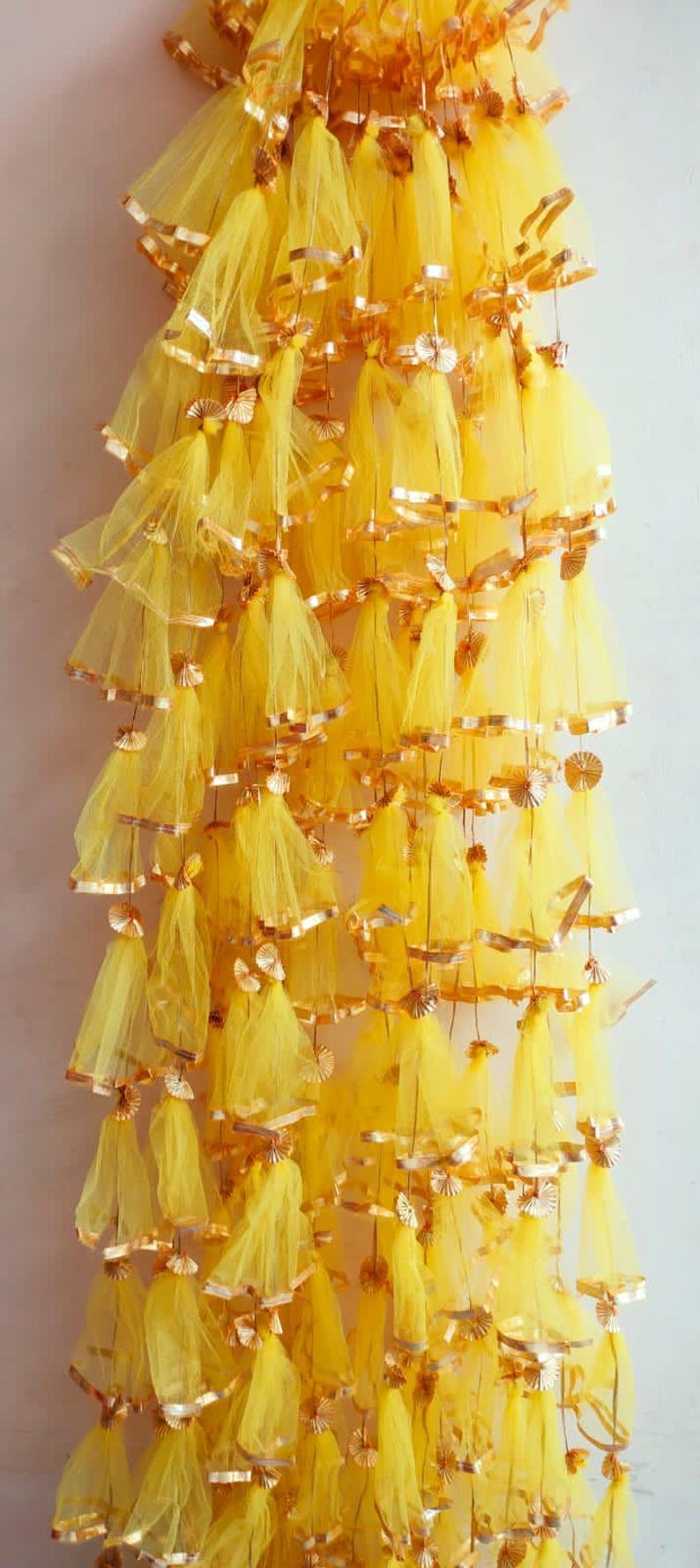 Gota Net Tassel Garlands, Indian Wedding Haldi Mehndi Decor (1 Pack 10 ...