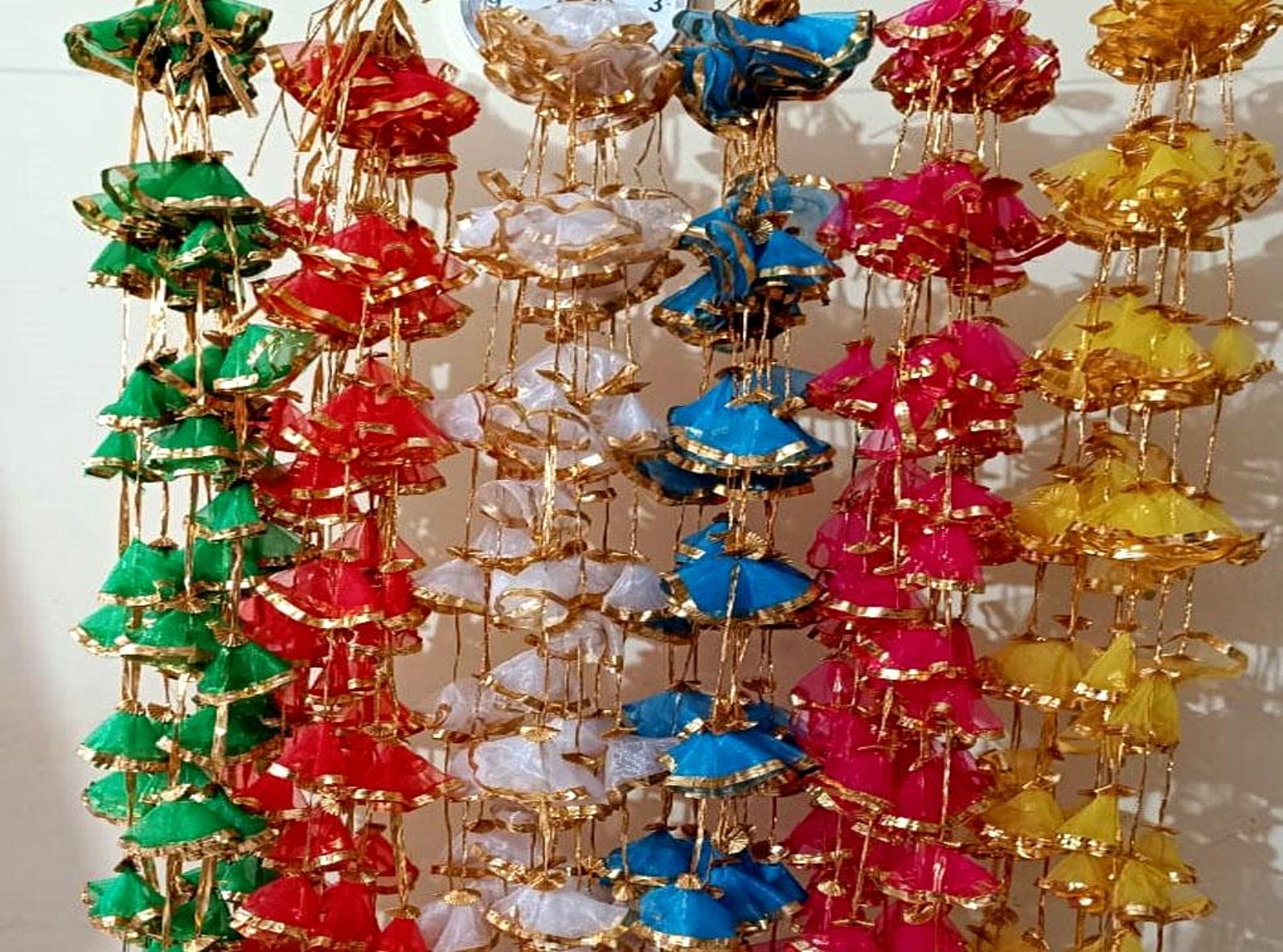 Gota Net Tassel Garlands, Indian Wedding Haldi Mehndi Decor (1 Pack 10 ...