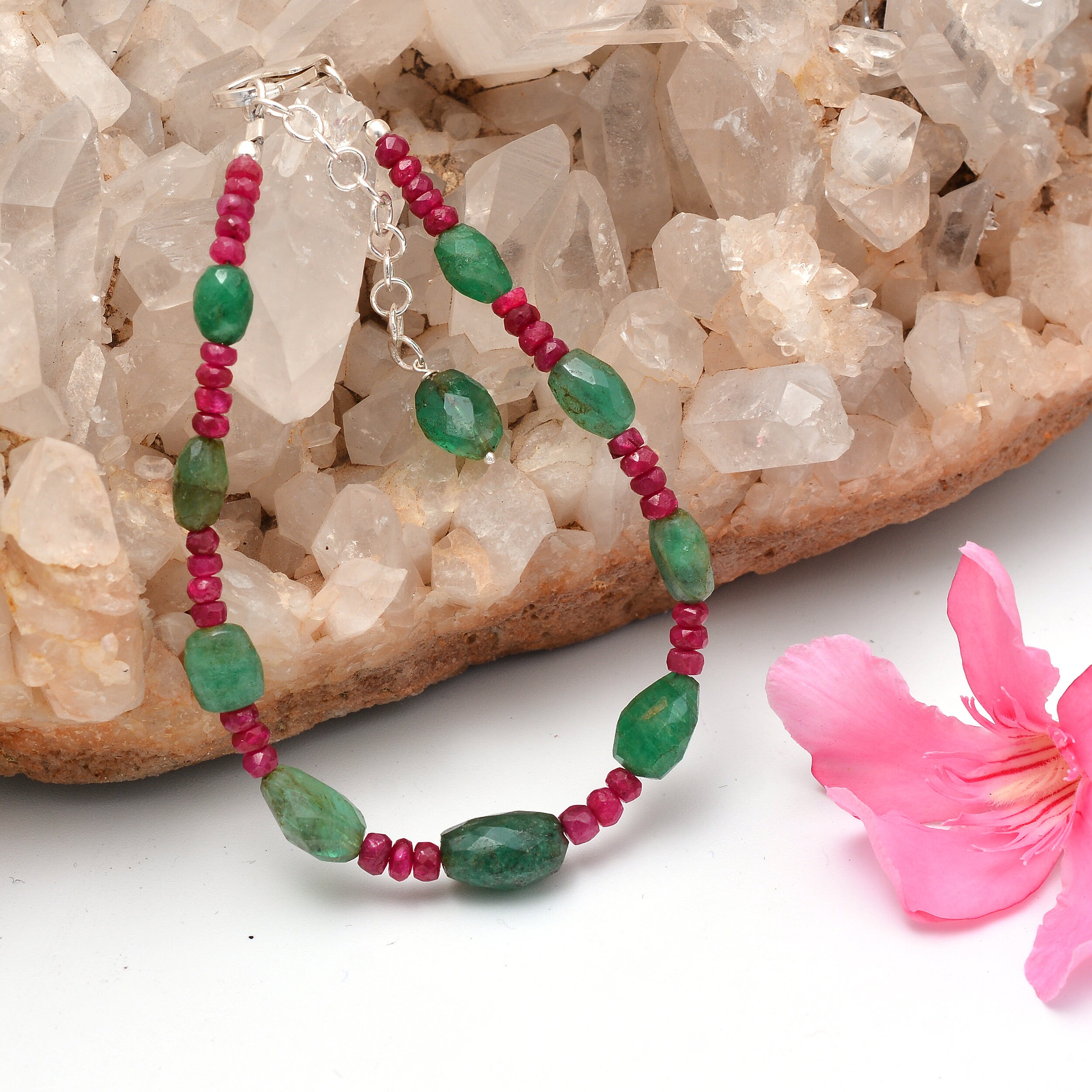 Smaragd Perlen Armband, Smaragd Armband, Smaragd Schmuck, Rubin Perlen ...
