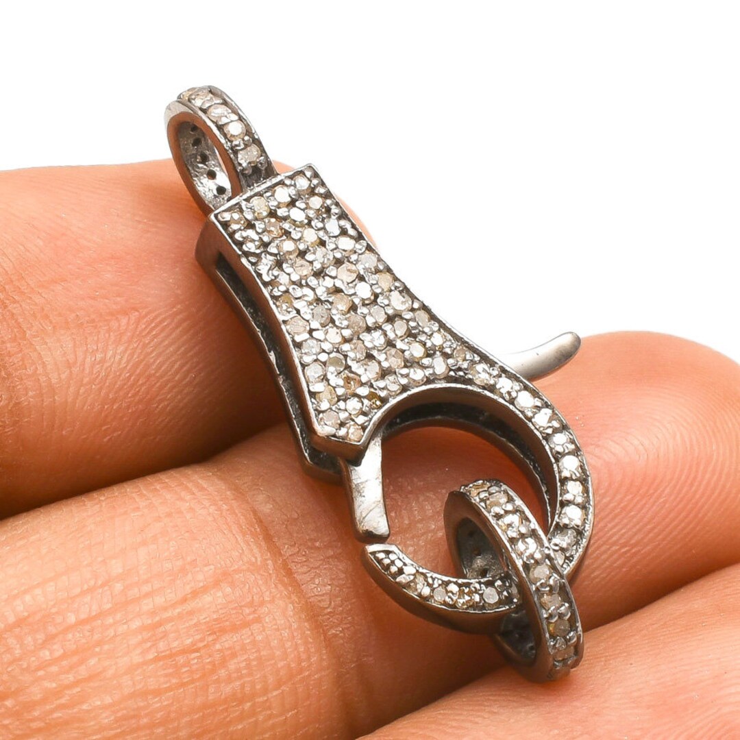 Pave Diamond Lobsters Antique Finish Over 925 Sterling Silver With Ring ...