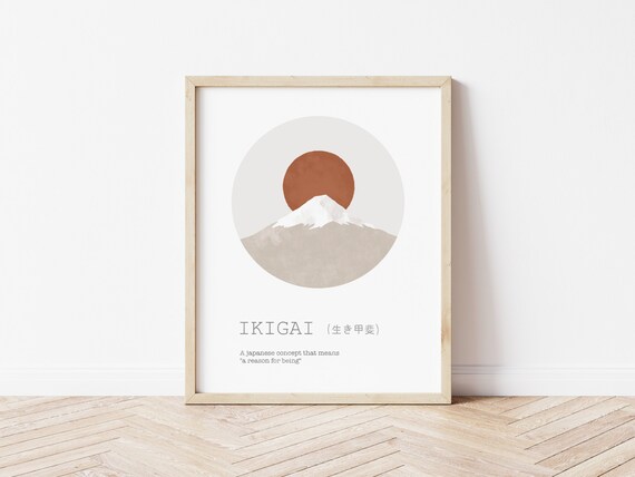 Ikigai Print Ikigai Wall Art Definition Wall Art Modern | Etsy