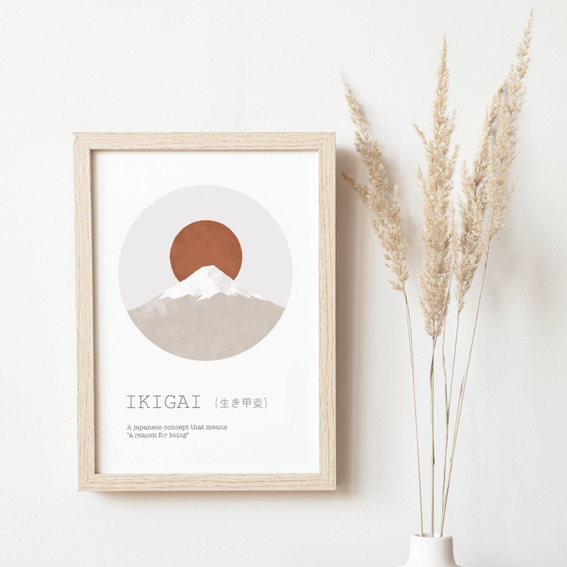 Ikigai Print Ikigai Wall Art Definition Wall Art Modern | Etsy