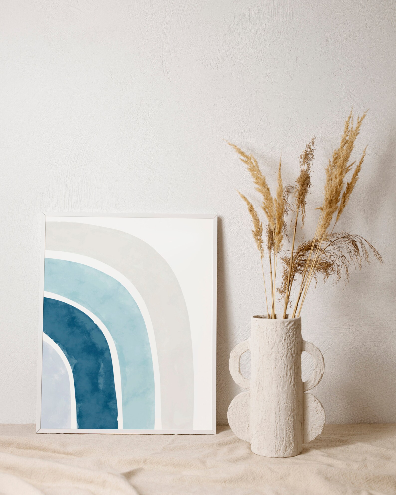 Blue rainbow wall art boho rainbow print blue tones wall art - Etsy España