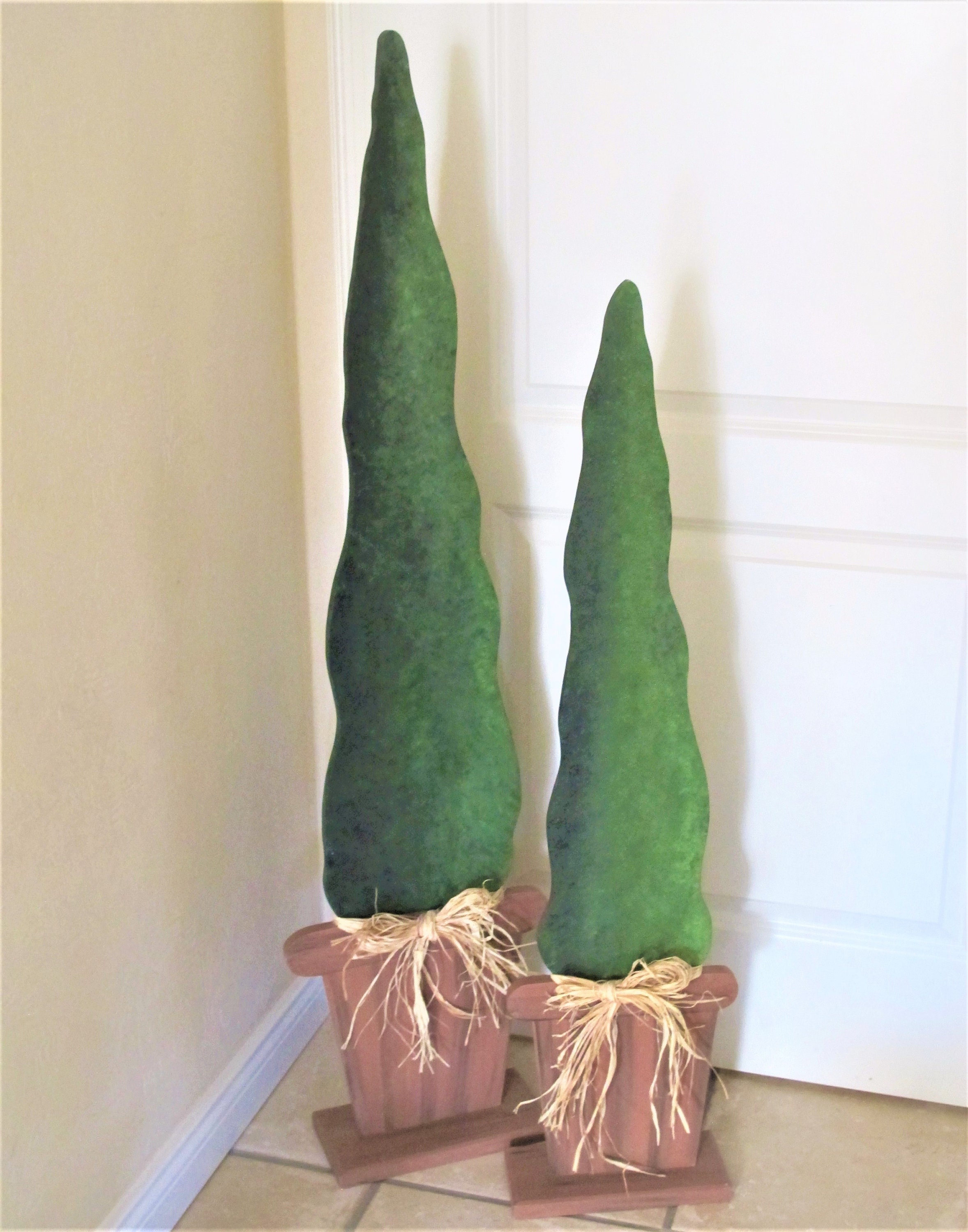 2 Buchsbäume Holz BUCHSBÄUME 123 cm / 100 cm Holzdekoration - Etsy España