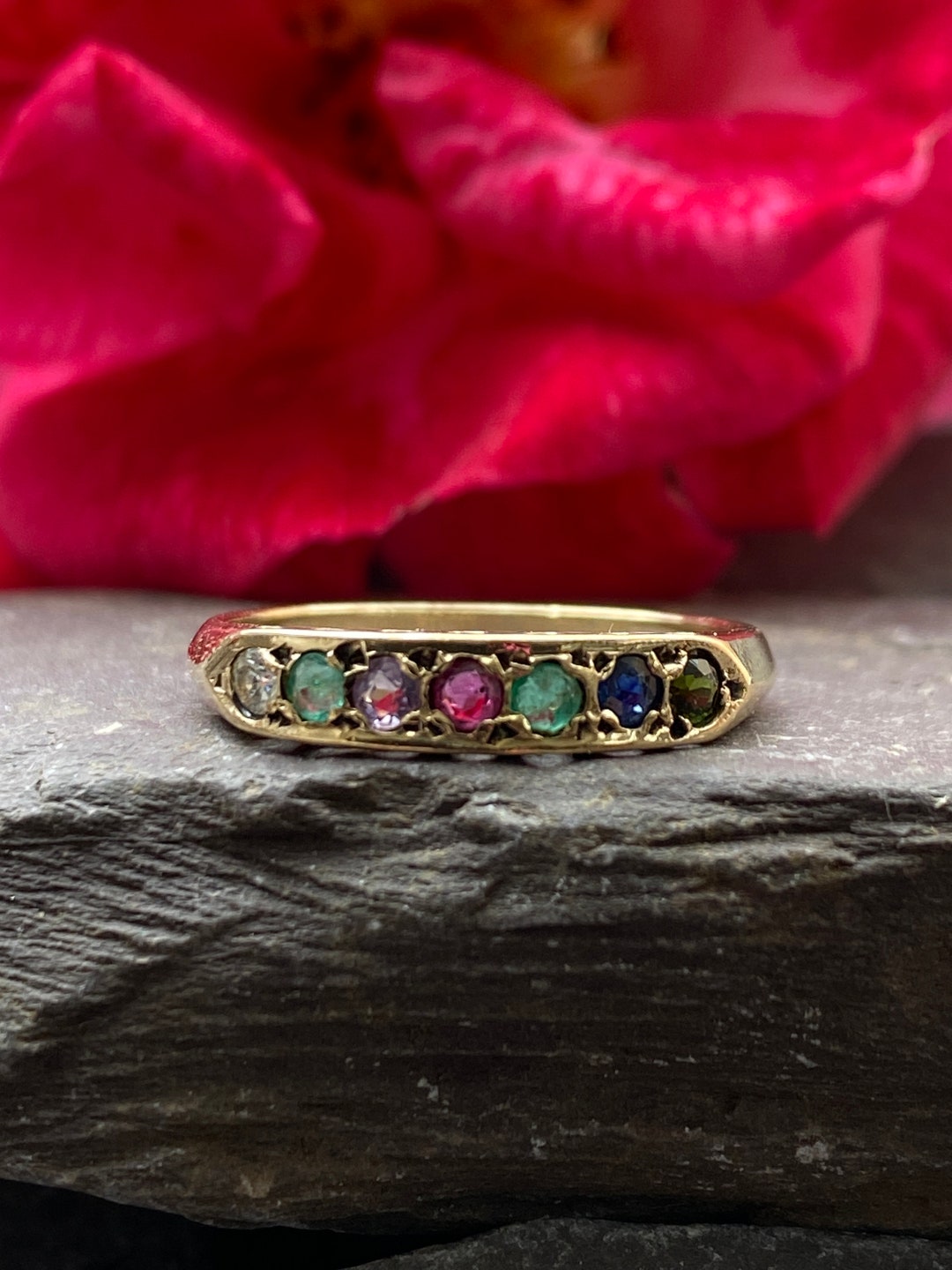 Vintage 9ct Dearest Acrostic Ring Size L or 6 US. - Etsy