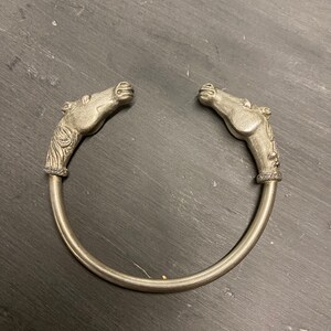 Vintage Pewter Horses Head Torque Bangle - Etsy