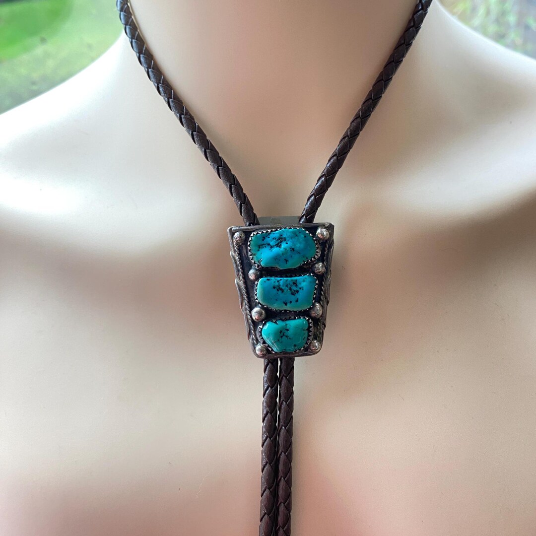 Vintage Navajo Bolo Tie Necklace by William Anderson. - Etsy