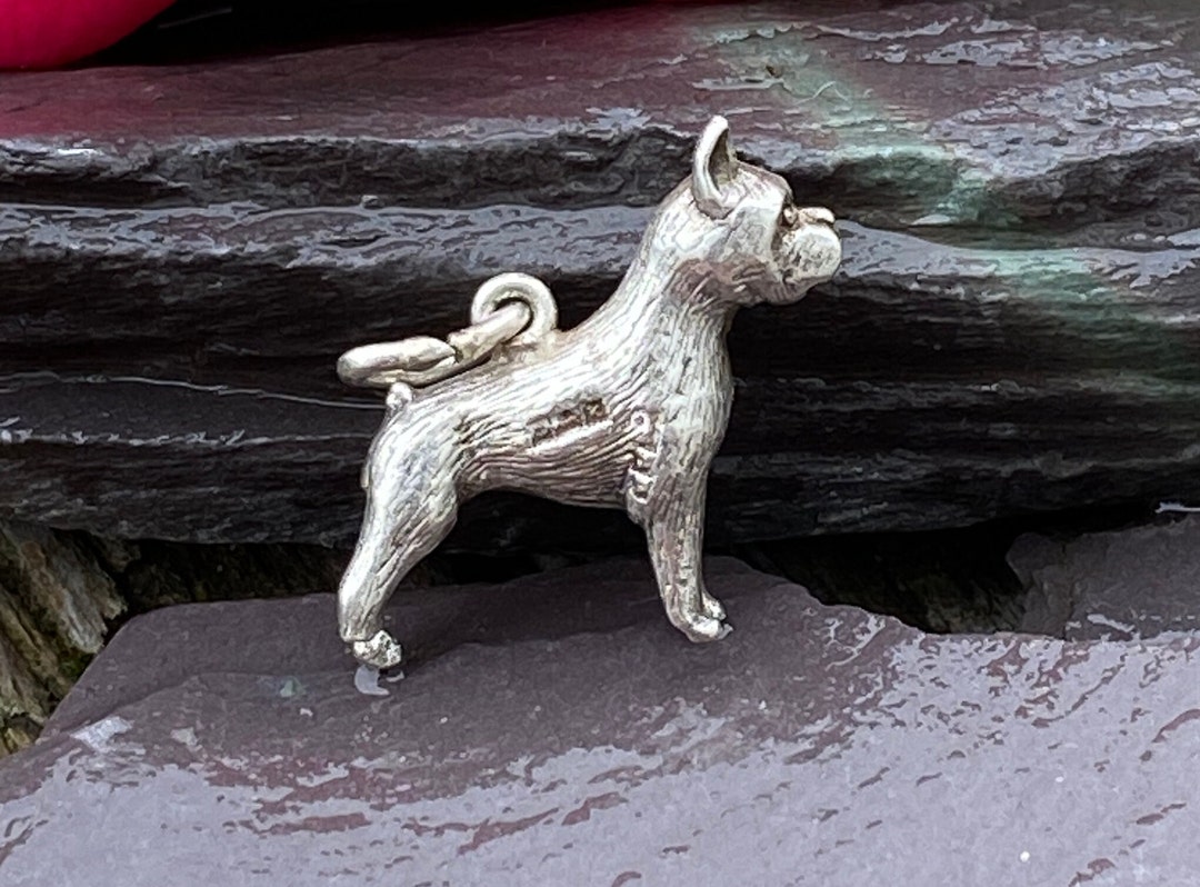 Vintage Solid Silver Boxer Dog Charm or Pendant. - Etsy