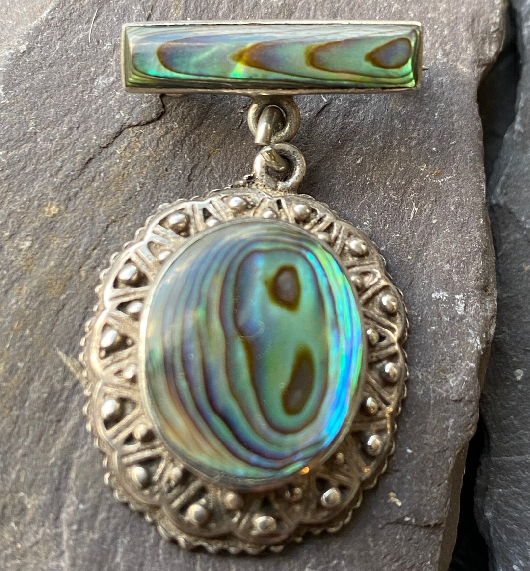 Vintage Silver & Abalone Pendant Brooch. - Etsy