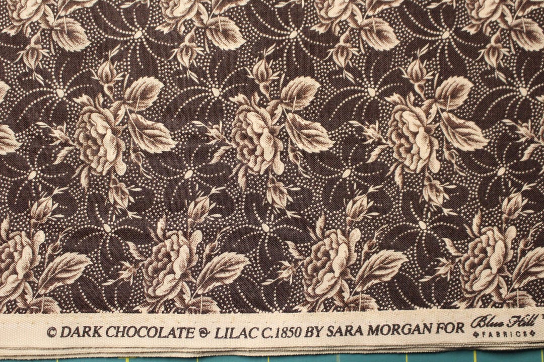 DARK CHOCOLATE & LILAC 1850 Quilt Fabric for Blue Hill Fabrics Pattern ...