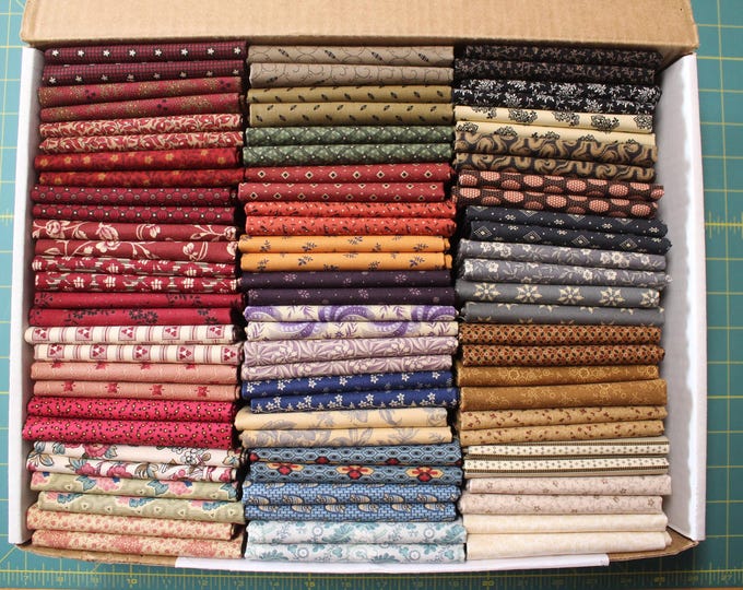84 Stash Box CIVIL WAR/REPRODUCTION Cotton Fat Quarters (18x22") for ...
