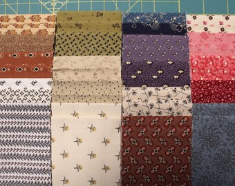24 Jelly Roll GLENFERN LODGE 2.5x44" Strips 100% Cotton Quilt Fabric by ...