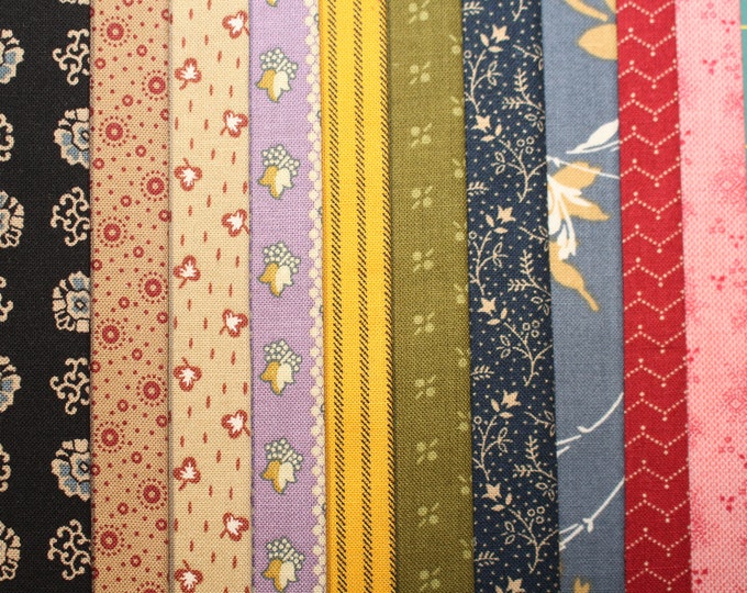 10 CIVIL WAR/REPRODUCTION 1/4 Yard(9'x44") Strips 100% Cotton Quilt ...