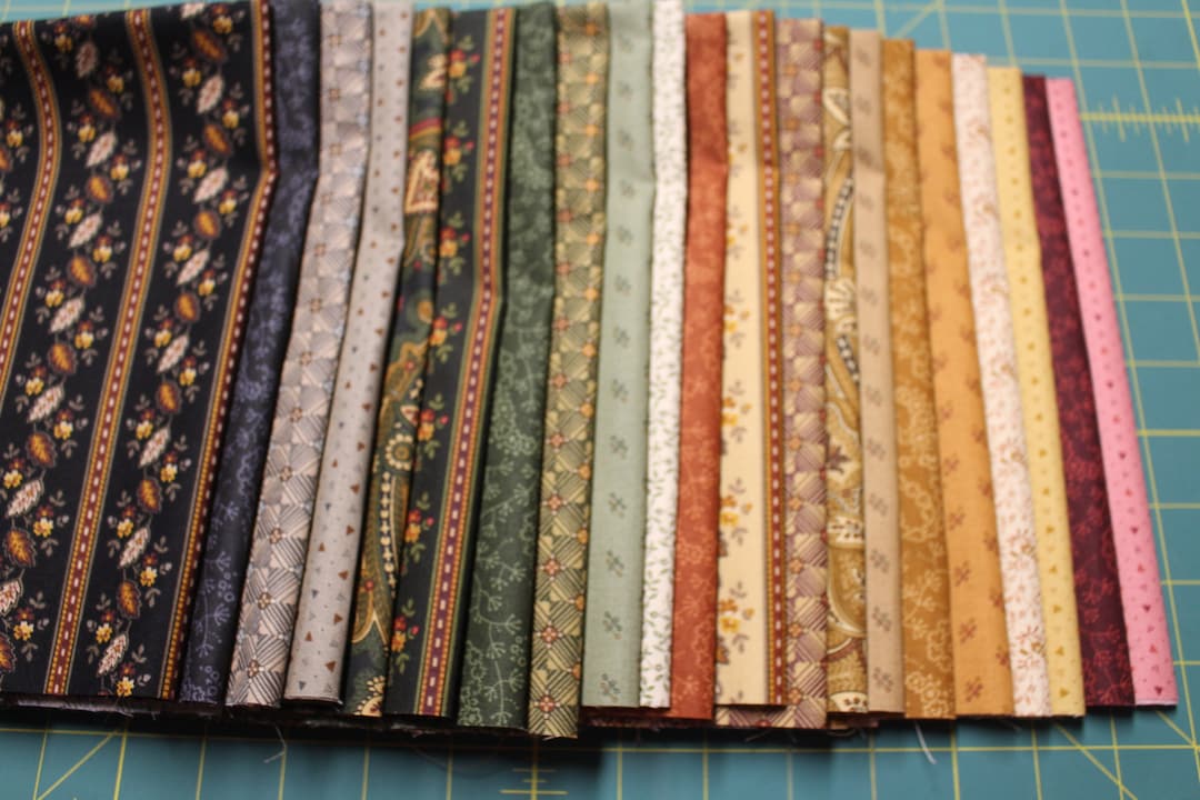 21 EDISON REPRODUCTION Quilt Fabric Fat Quarters (18x22") by Kathy Hall ...