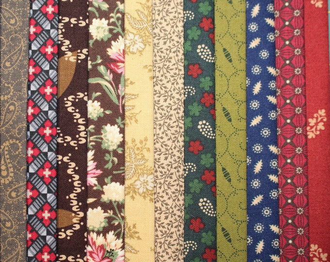 12 CIVIL WAR/REPRODUCTION 9" Strips(9x44") 100% Cotton Quilt Fabric by ...