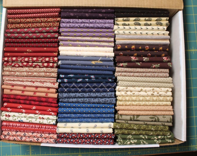 84 Stash Box CIVIL WAR and REPRODUCTION Cotton Fat Quarters (18x22 ...