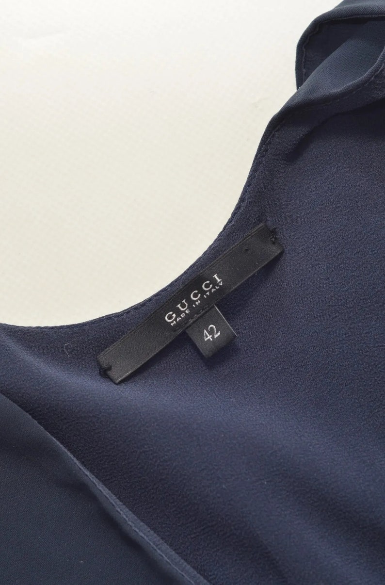 GUCCI Luxury Women's Navy Blue Midi Dress Size 42 Made in Italy - Etsy