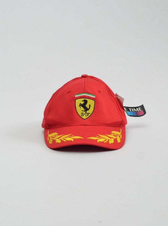Ferrari Vintage Men's Red Cotton Logo Baseball Cap Ha… - Gem