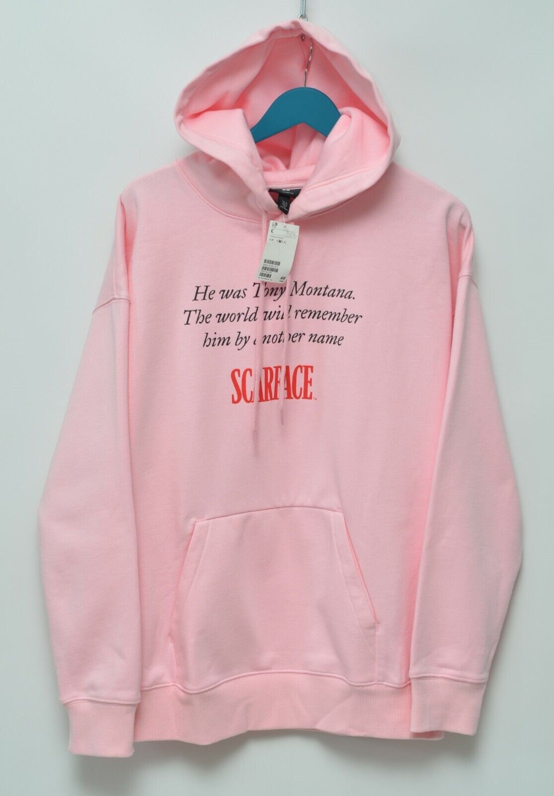 H&M NEW Men's Light Pink Cotton Big Logo Oversized Hoodie Size M - Etsy