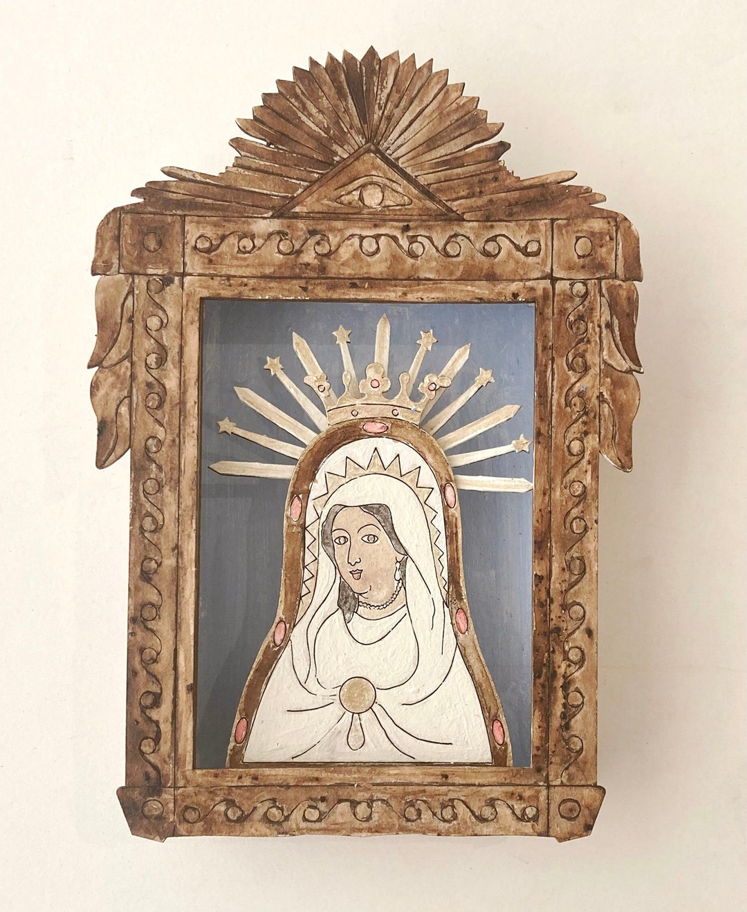 Virgin Mary Shadow Box. Mexican Folk Art Decor Craft. Nicho - Etsy