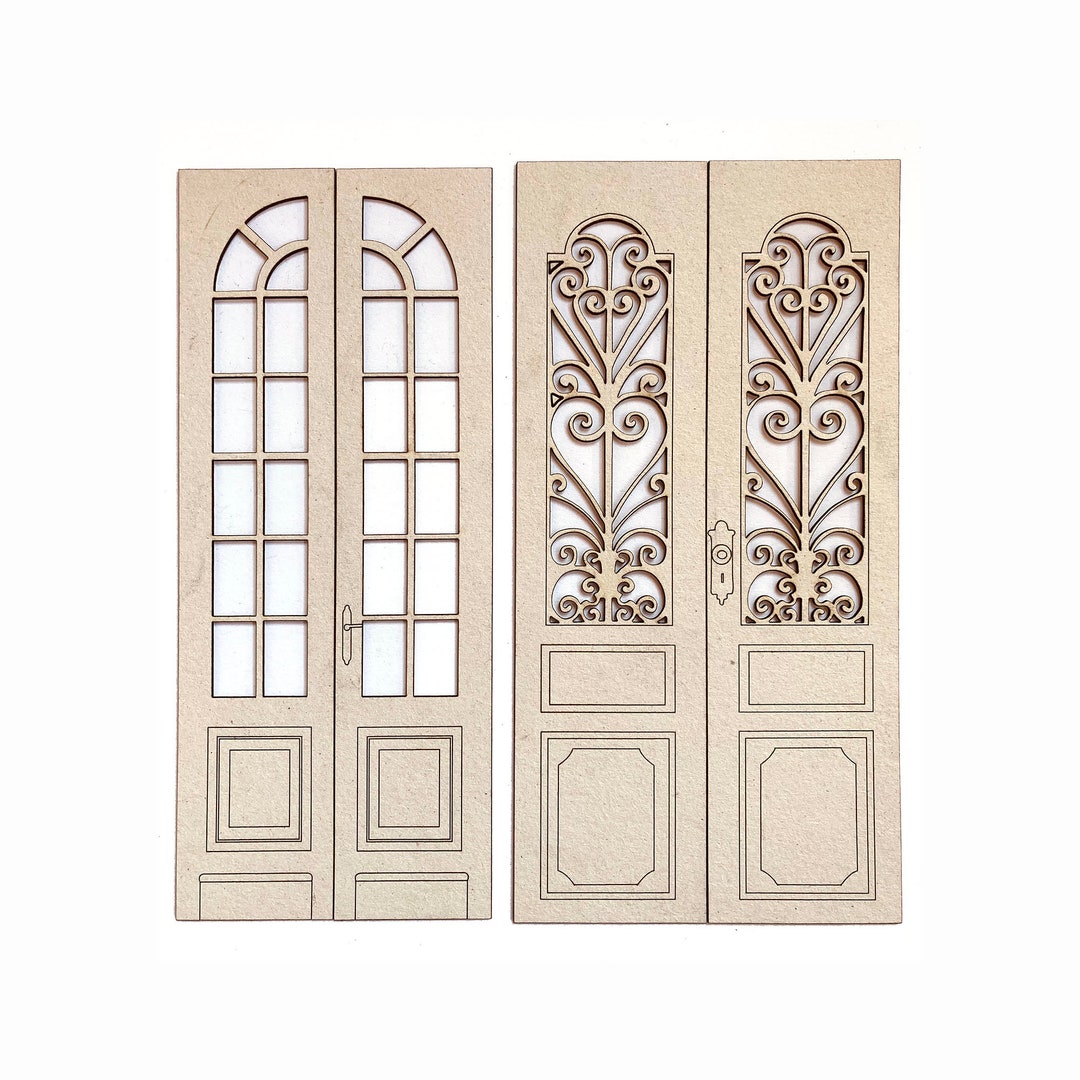Svg File. Antique Laser Cut Vintage Doors Set. a Door Cut Out for Mixed ...