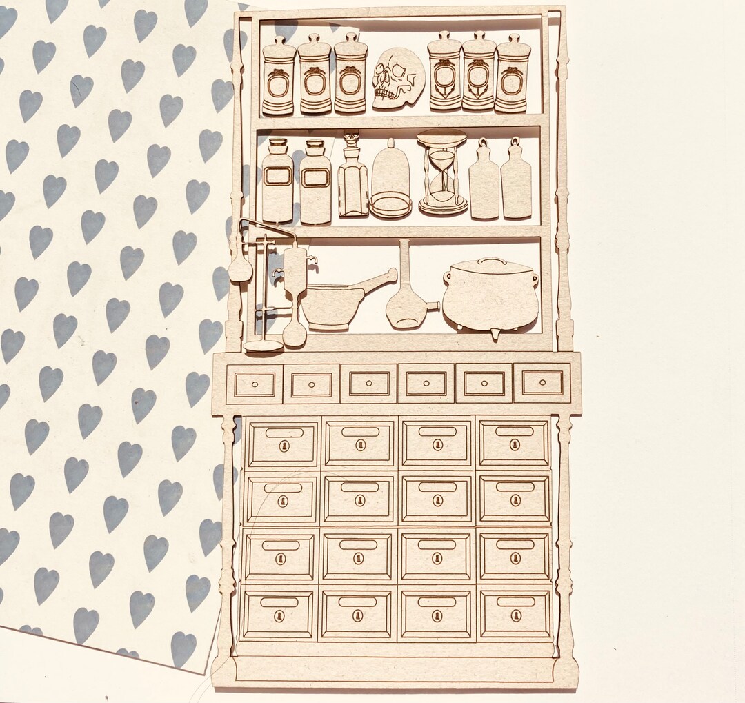 SVG Pharmacy Cabinet Cut Out Set. Laser Cut Digital File Halloween ...