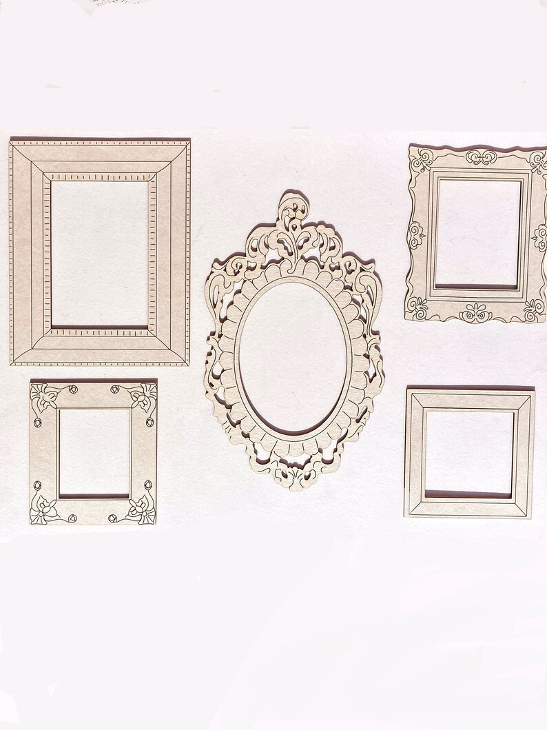 Cutout Frame Set. 5 Stylish Laser Cut Frames. Ornate Frames. - Etsy