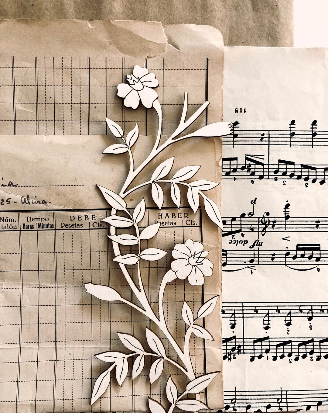 Laser Cut Filigree Border With Floral Decorations Vintage Design for ...