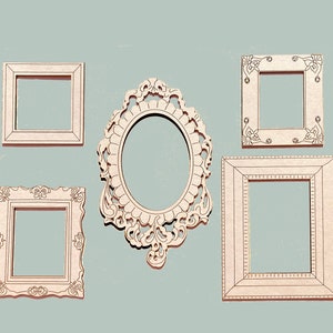 Cutout Frame Set. 5 Stylish Laser Cut Frames. Ornate Frames. Decorative ...