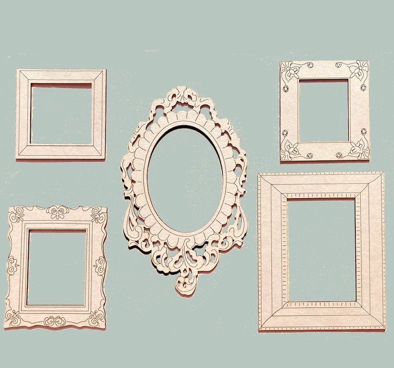 Cutout Frame Set. 5 Stylish Laser Cut Frames. Ornate Frames. - Etsy