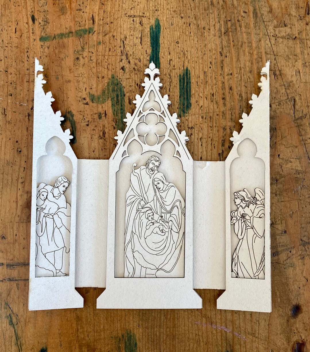 Kit belén navideño con la virgen maría y el niño. Juego de manualidades ...
