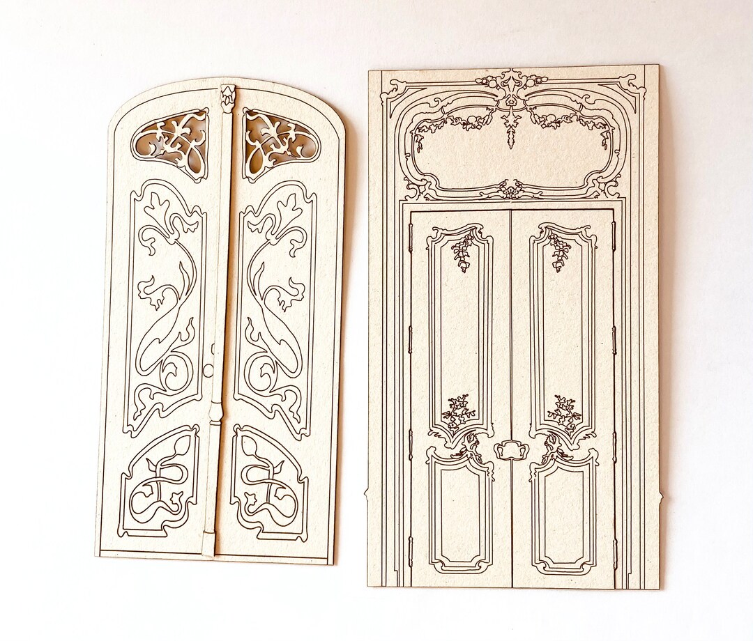 Svg File. Laser Cut Chipboard Vintage Doors. Die Cut Art Deco Door ...