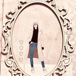 Vintage Cutout Round Frames Set. Two Antique Style Chipboard Oval ...