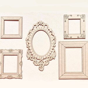Cutout Frame Set. 5 Stylish Laser Cut Frames. Ornate Frames. Decorative ...
