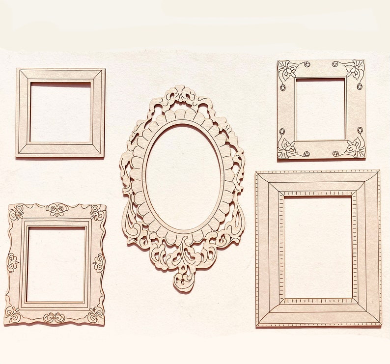 Cutout Frame Set. 5 Stylish Laser Cut Frames. Ornate Frames. - Etsy