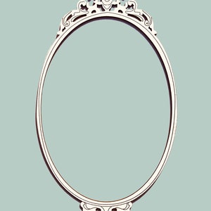 Vintage Cutout Round Frames Set. Two Antique Style Chipboard Oval ...