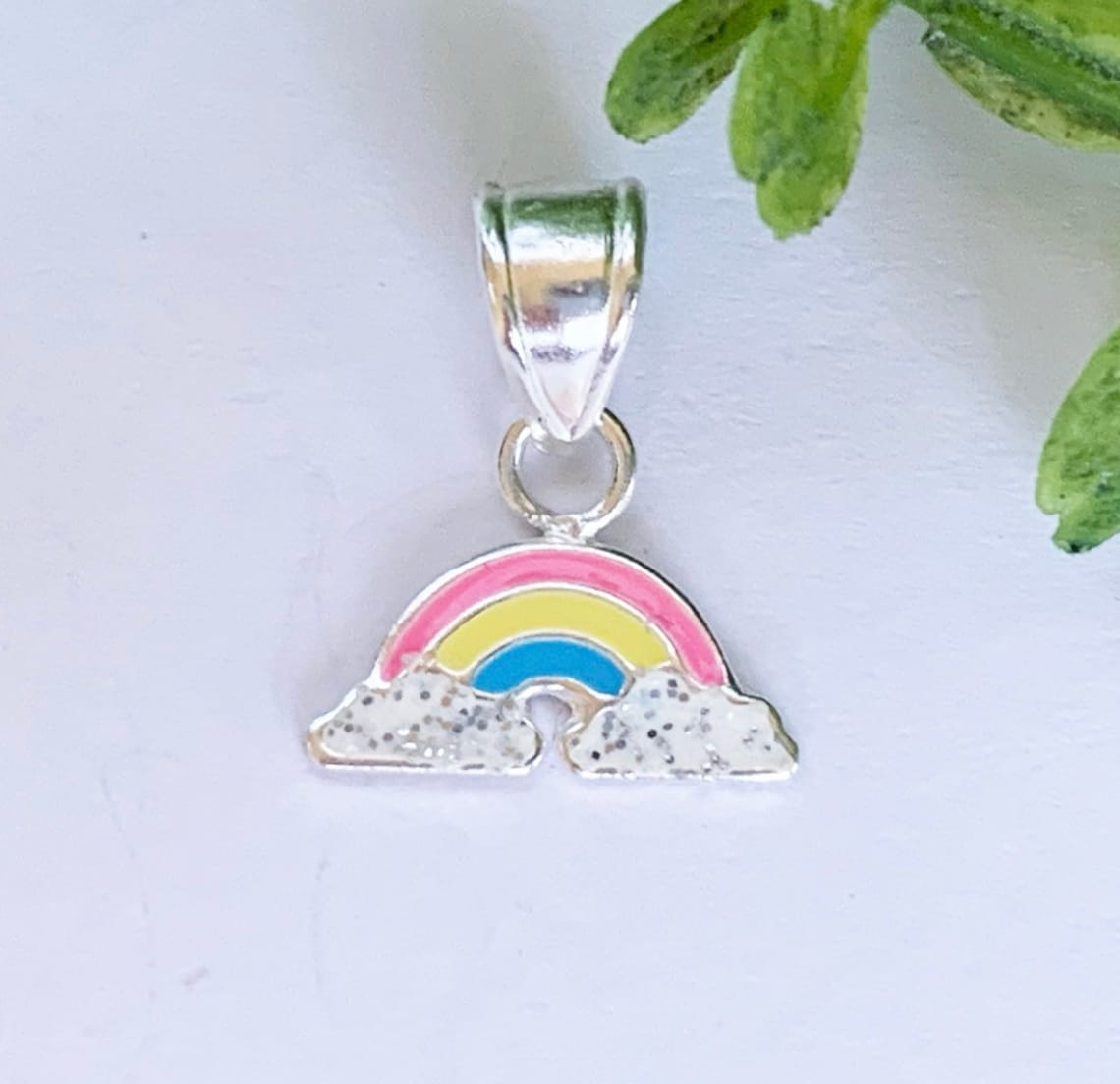 Rainbow Pendant 925 Sterling Silver rainbow charm enamel | Etsy