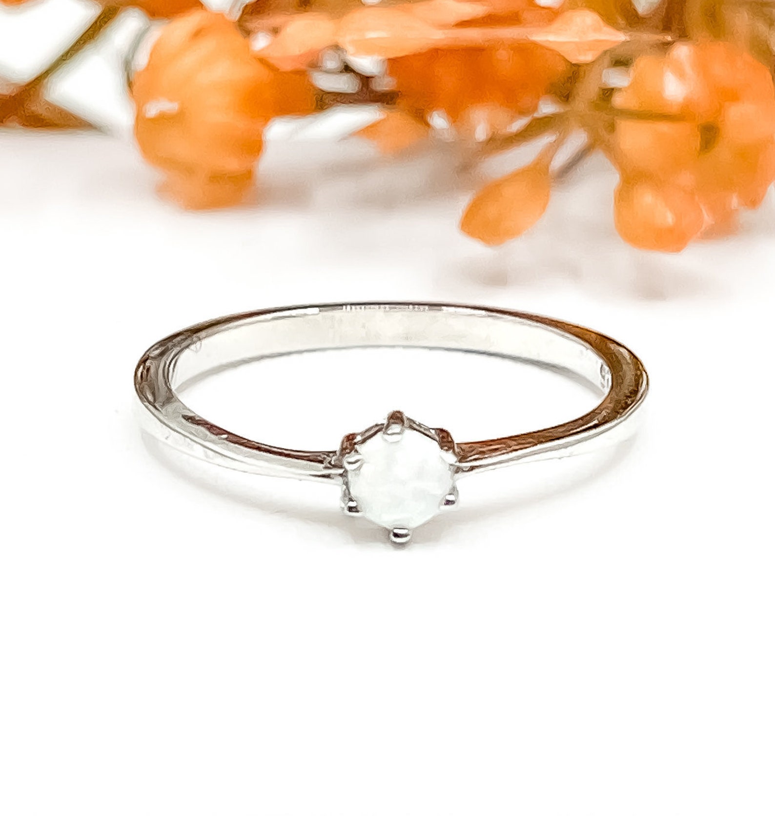 Anello opale bianco argento sterling 925 anelli impilabili - Etsy Italia