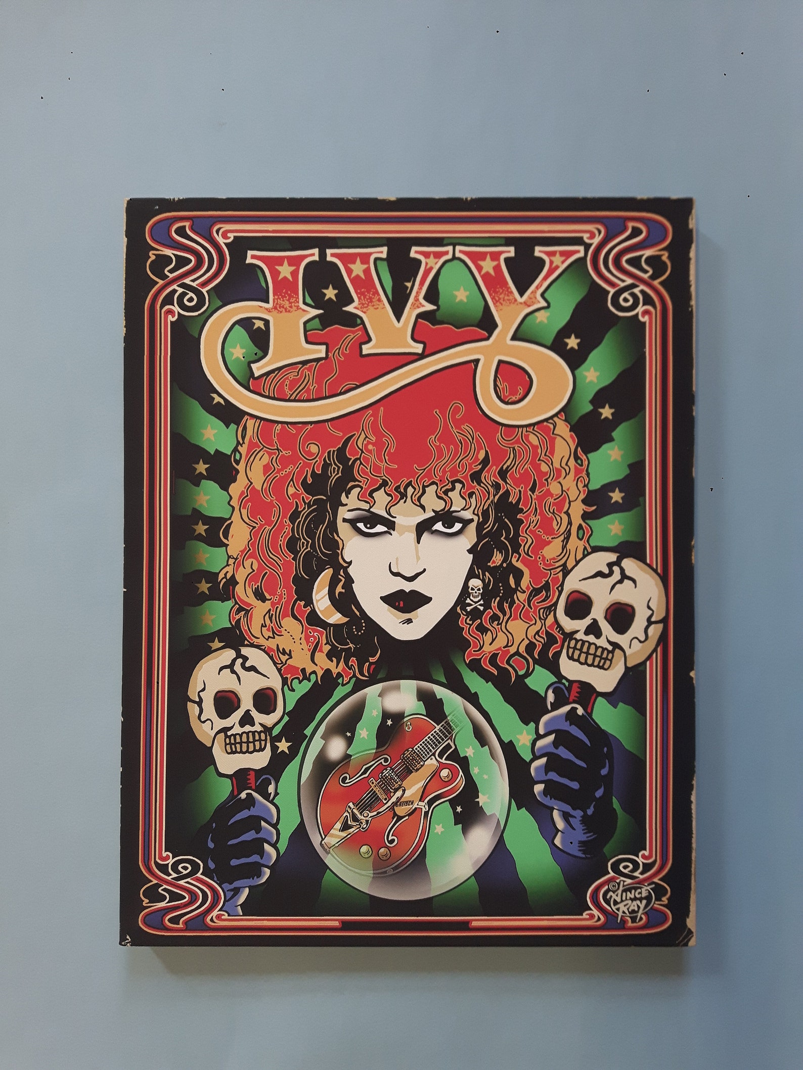Vince Ray Print on Canvas of Poison Ivy From Legendary Band the Cramps ...
