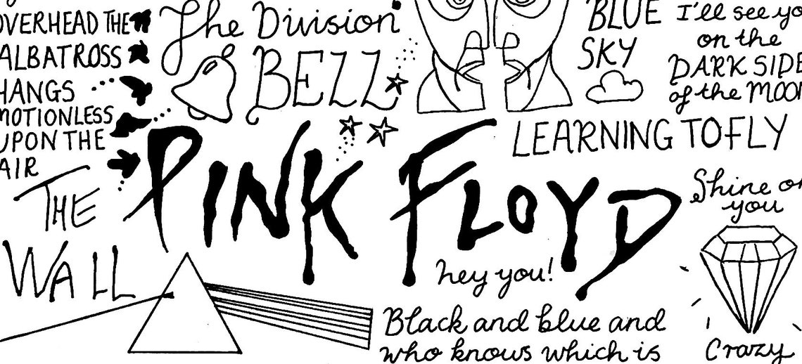 Pink Floyd A4 Lyric Posterprint Fan Wall Art Etsy