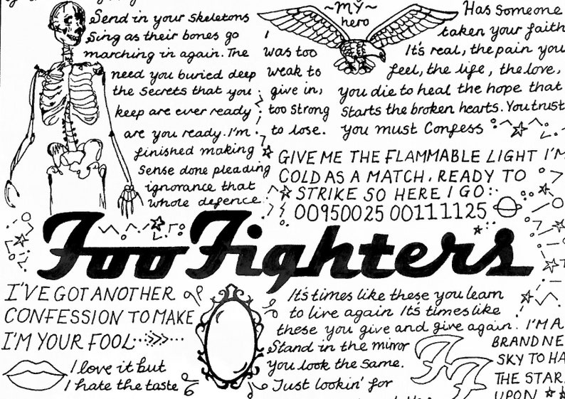 Foo Fighters A4 Lyric Poster/Print Fan Wall Art | Etsy