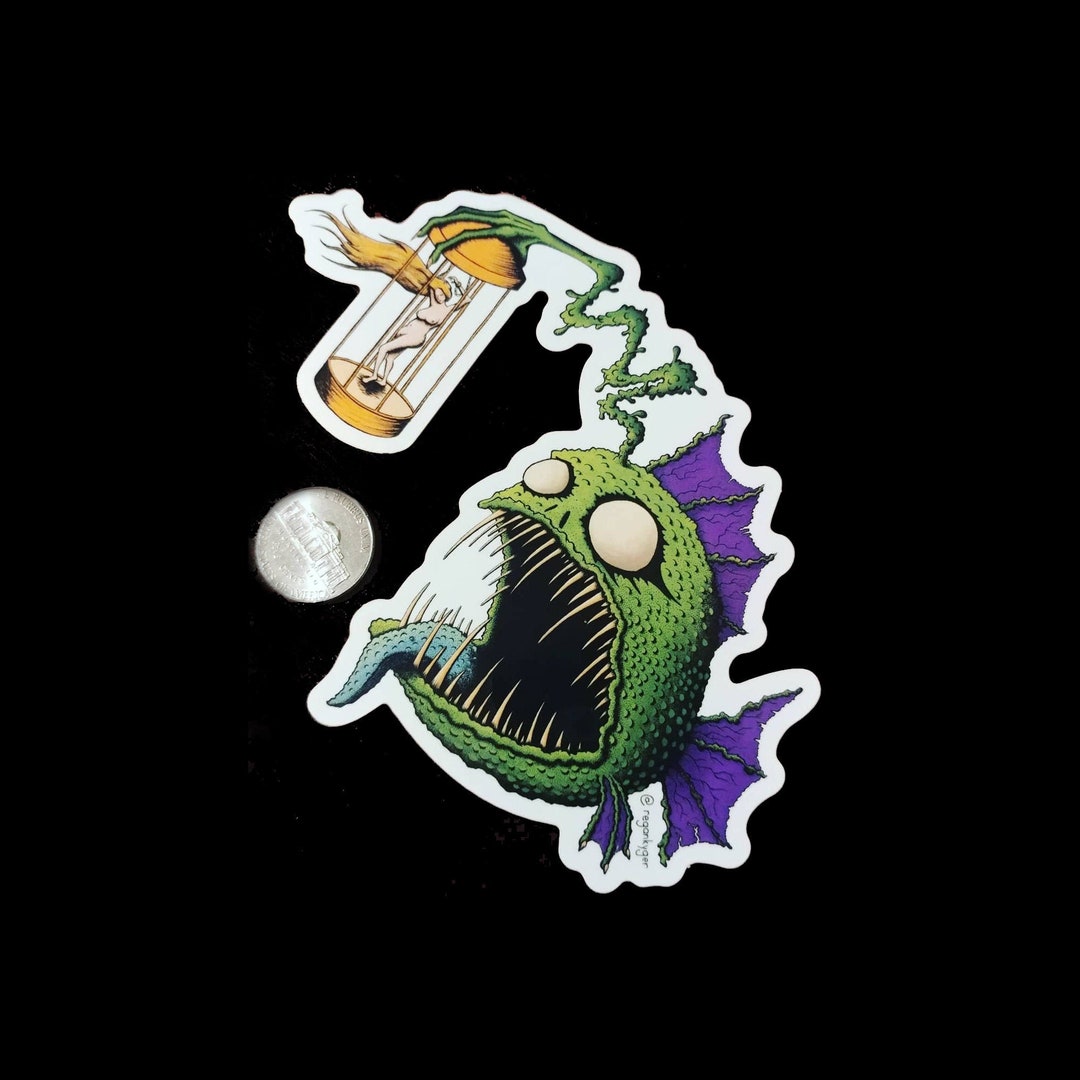 Die Cut Angler Fish Sticker - Etsy