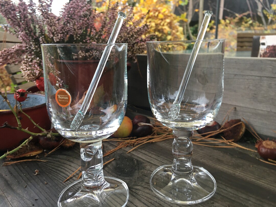 Thomas for Two 2 Grog Glasses With Glass Rod Grog Punch Mulled - Etsy
