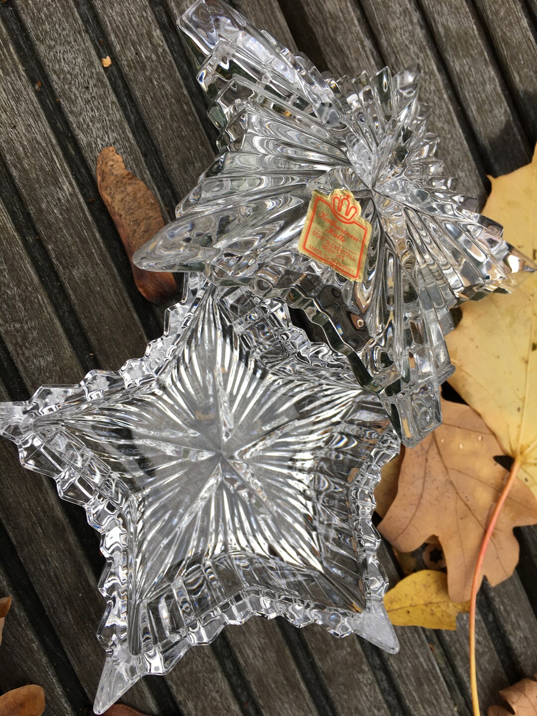 Star Lead Crystal Box With Lid - Stars Cut Katharinenhütte Made in ...