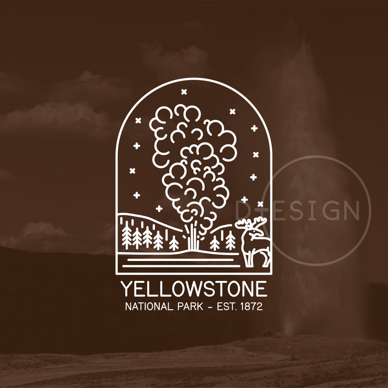 Yellowstone National Park Est. 1872 SVG Yellowstone National | Etsy