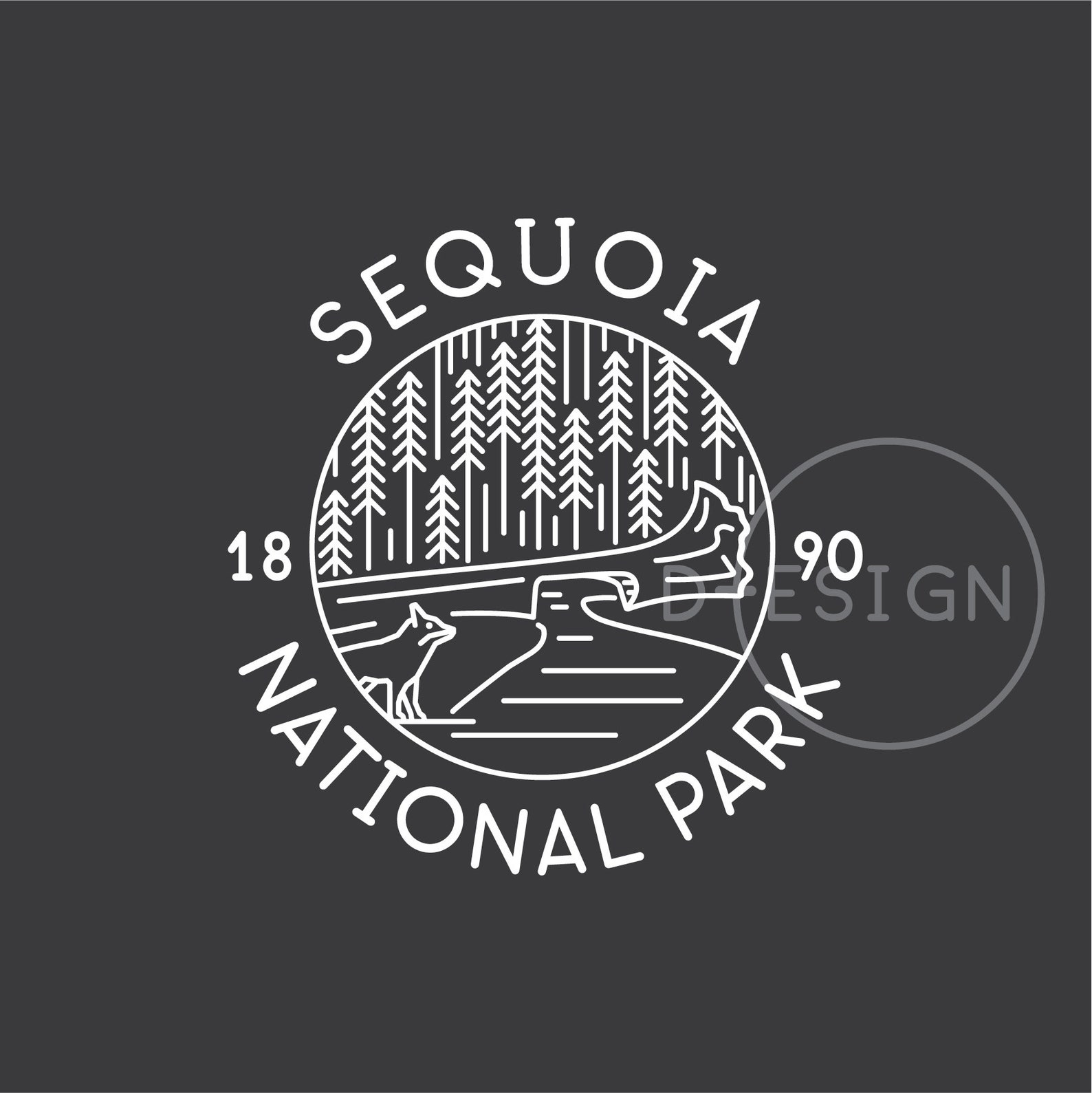 Sequoia National Park Est. 1890 Line Art (digital Files) - Etsy