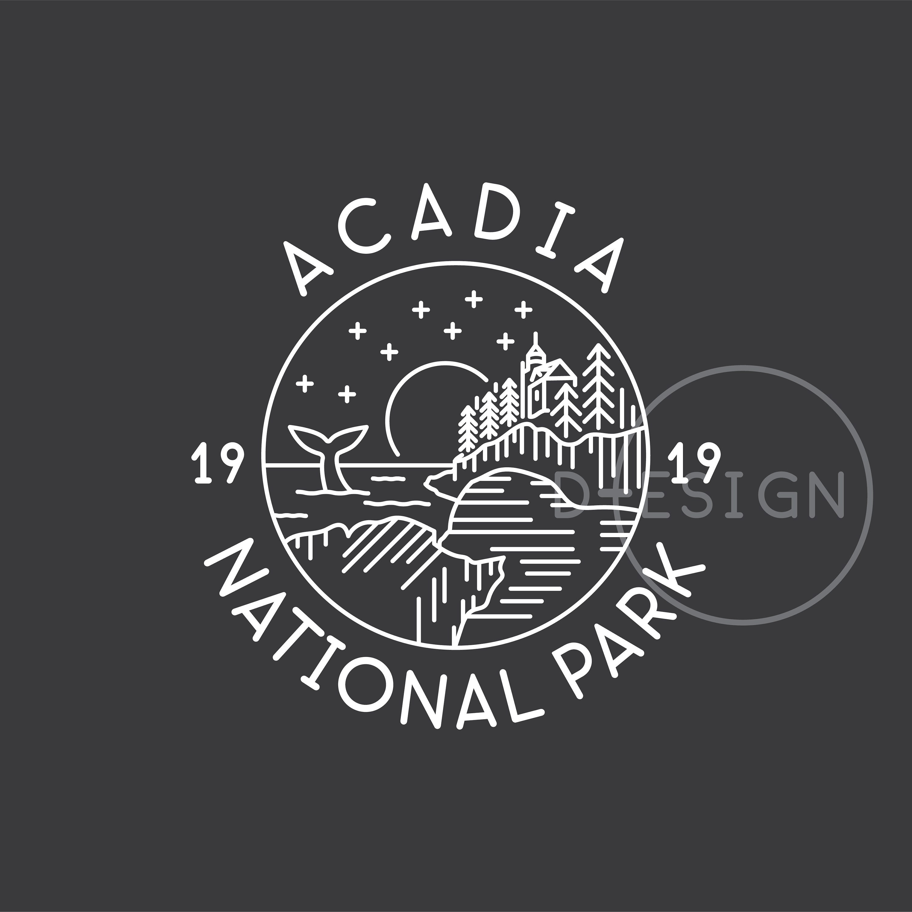 Acadia National Park Est. 1919 .svg File, .dxf File, .png File, . Eps ...
